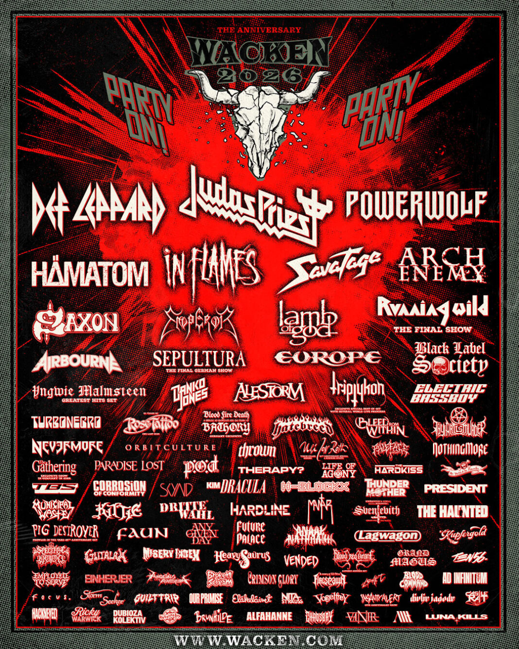 Wacken Open Air – 30 July – 2 August 2025 – Wacken (DE) | RockTheNight.eu