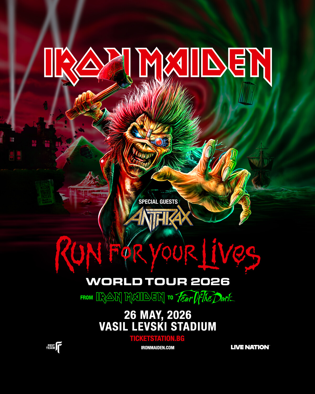 Iron Maiden / Anthrax - 26 май 2026 - Национален стадион „Васил Левски“, София | RockTheNight.eu
