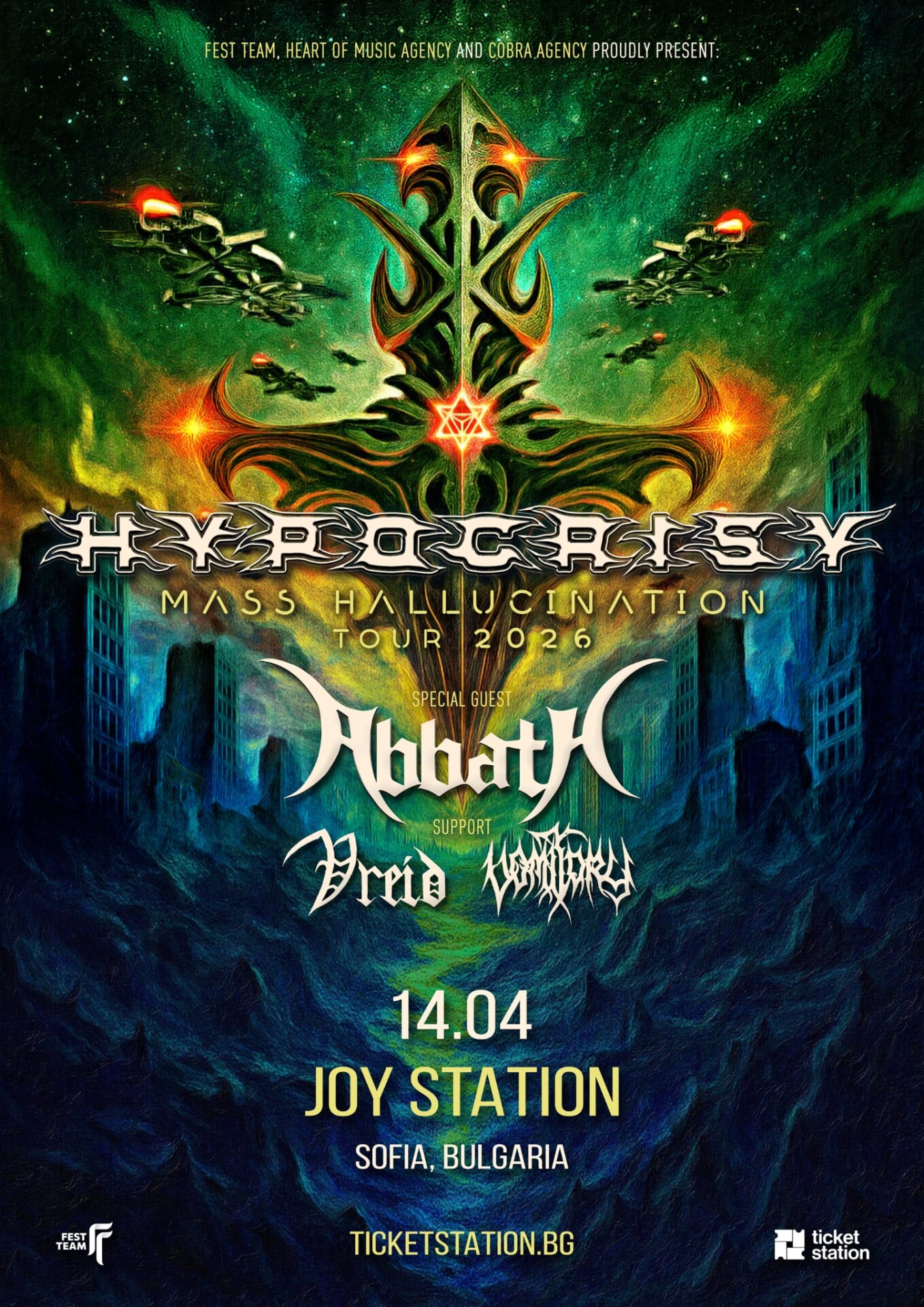 Hypocrisy - 14 април 2026 - клуб Joy Station, София | RockTheNight.eu